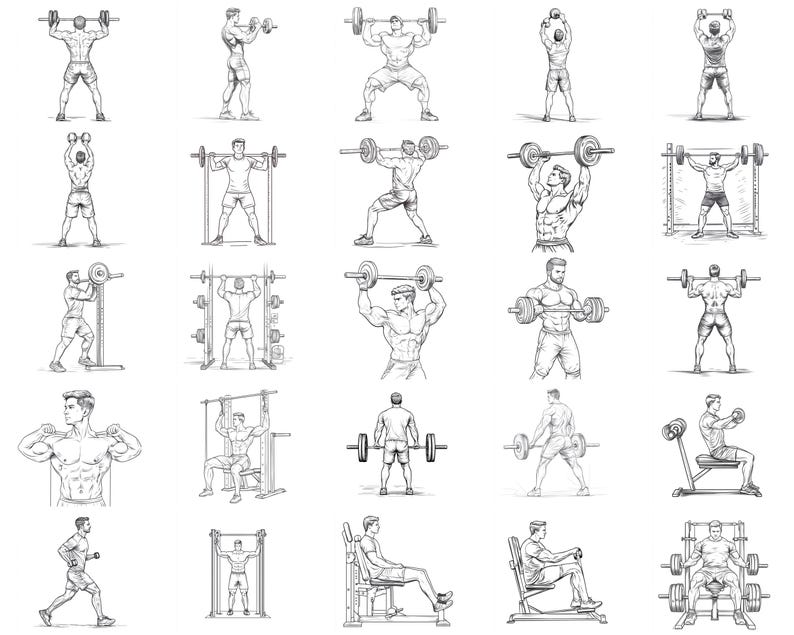 100+ Man Lifting Weights Procreate Stamps, Brushes for Procreate ...