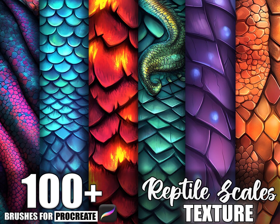 100+ Reptile Scales Procreate Textures, Brushes for Procreate, Instant ...