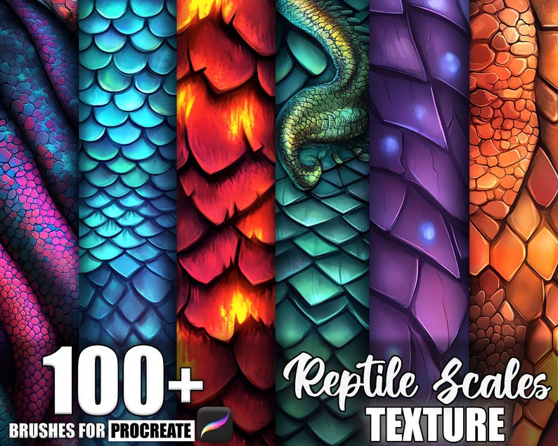 100+ Reptile Scales Procreate Textures, Brushes for Procreate, Instant ...