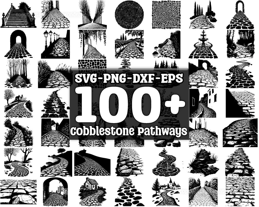 Cobblestone Pathways SVG Bundle, Set of 100, Instant Digital Download ...