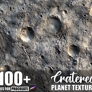 100+ Cratered Planet Procreate Textures, Brushes for Procreate, Instant ...