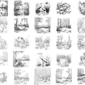 100+ Swamp of Wildlife Procreate Stamps, Brushes for Procreate, Instant ...