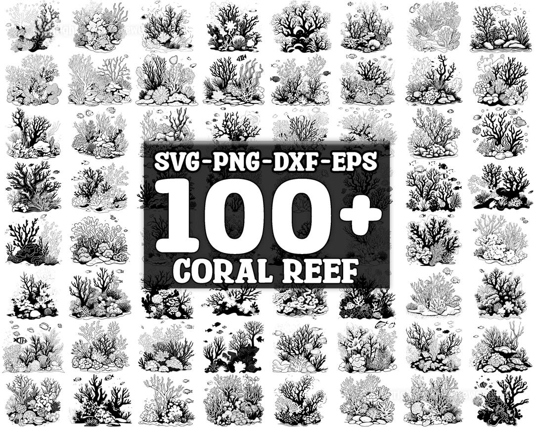 Coral Reef SVG Bundle, Set of 100, Instant Digital Download, Png, Svg ...