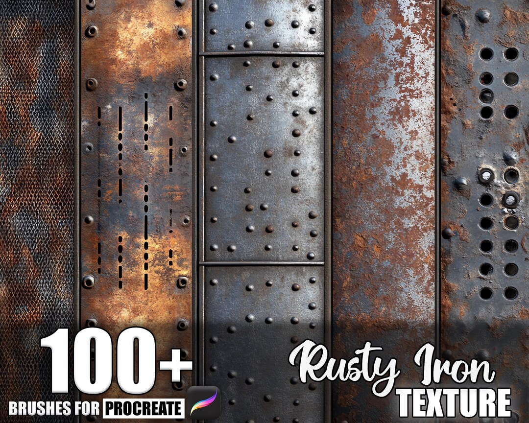 100+ Rusty Iron Procreate Textures, Brushes for Procreate, Instant ...