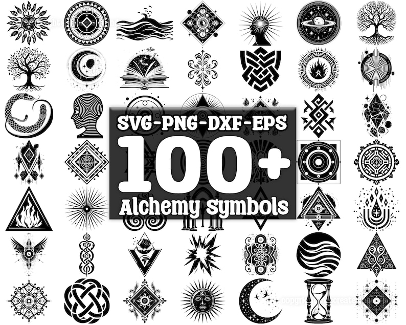 Alchemy Symbols SVG Bundle, Set of 100, Instant Digital Download, Png ...