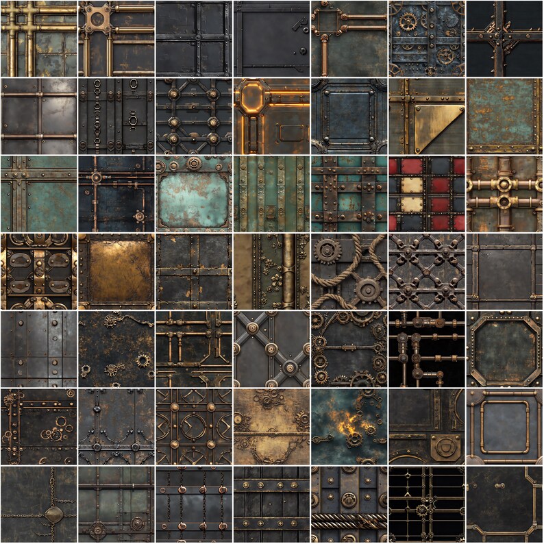 Steampunk Frame 100+ Procreate Textures, Brushes for Procreate, Instant ...