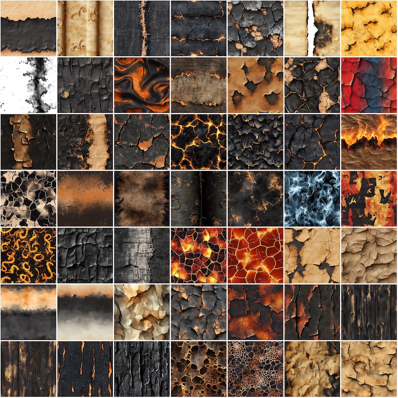 100+ Burnt Edges Procreate Textures, Brushes for Procreate, Instant ...