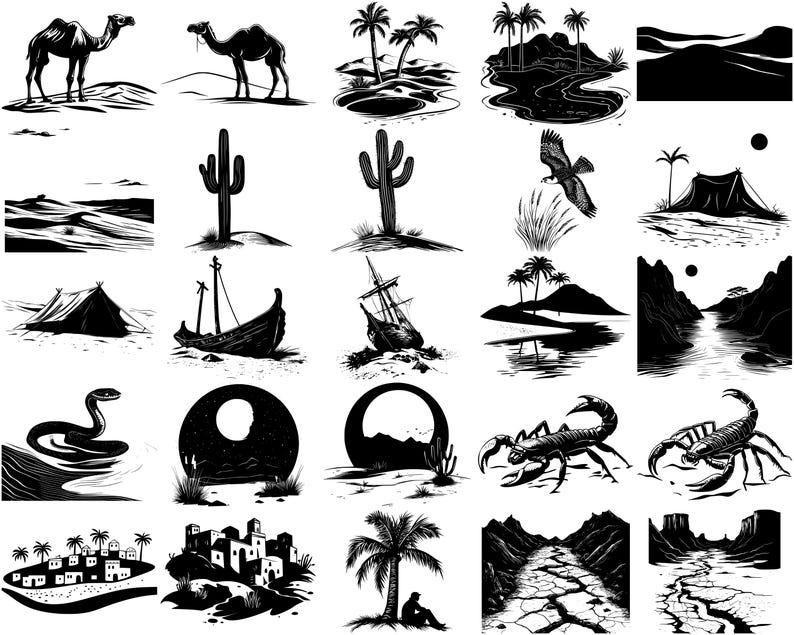 Desert Dunes SVG Bundle, Set of 100, Instant Digital Download, Png, Svg ...