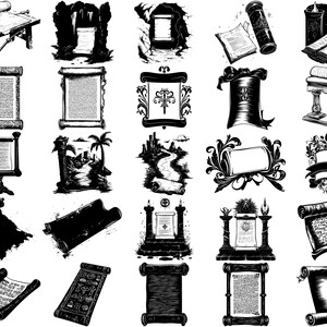 Ancient Scrolls SVG Bundle, Set of 100, Instant Digital Download, Png ...