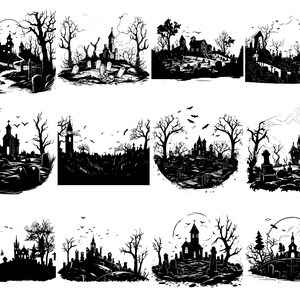 Graveyard SVG Bundle, Set of 100, Instant Digital Download, Png, Svg ...