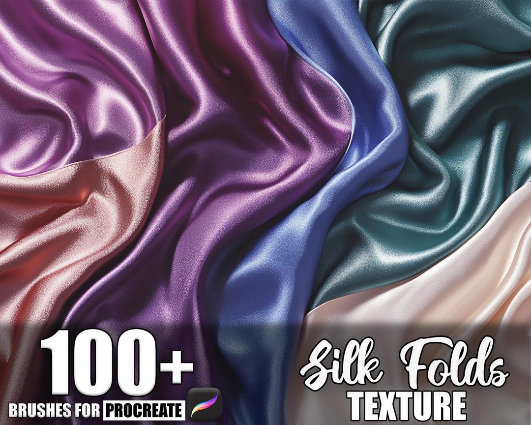 100+ Silk Folds Procreate Textures, Brushes for Procreate, Instant ...