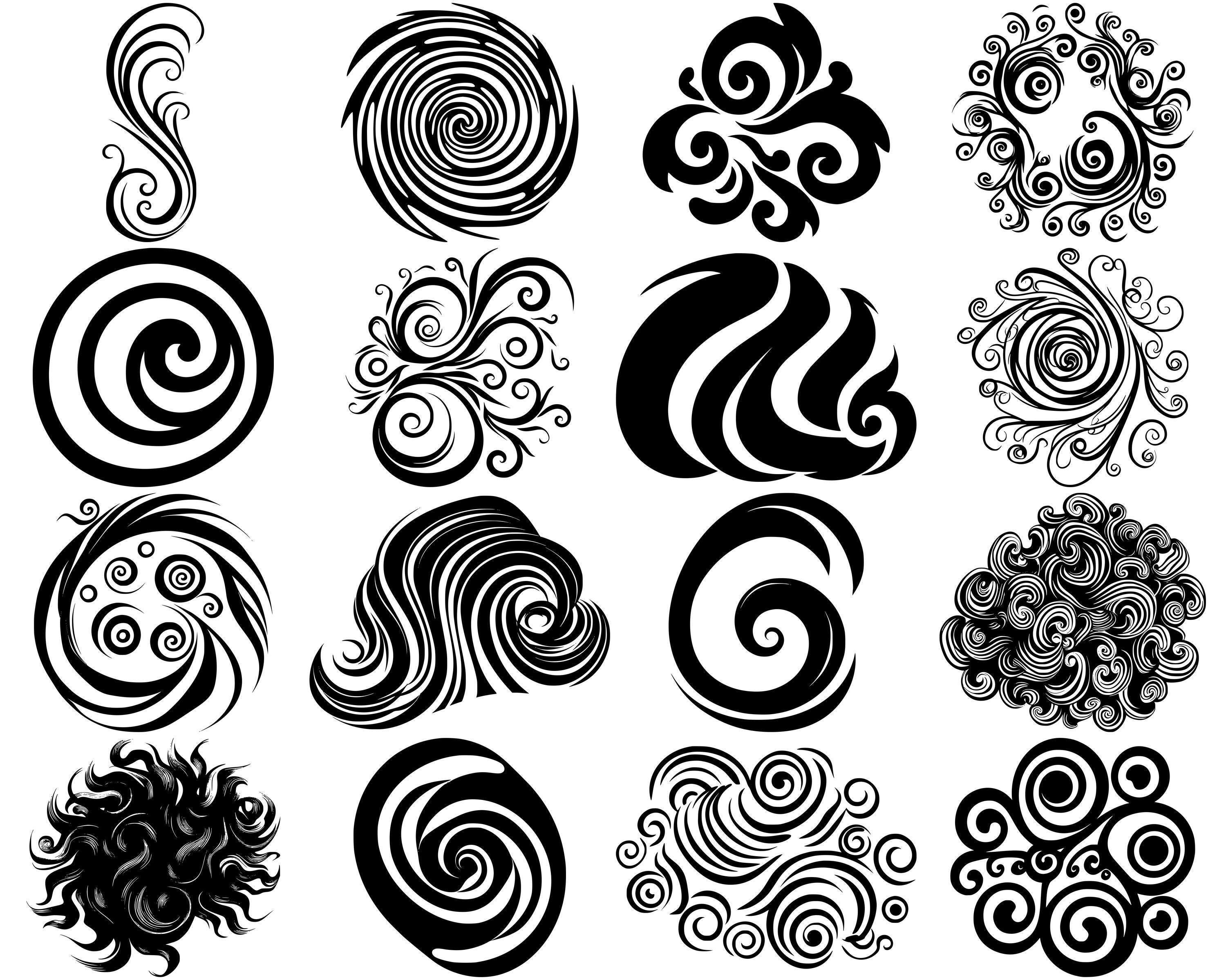 Swirly Curls SVG Bundle, Set of 100, Instant Digital Download, Png, Svg ...