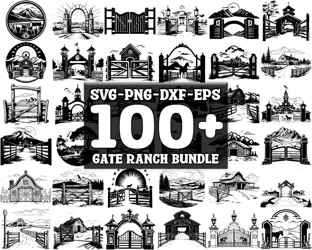 Gate Ranch SVG Bundle, Set of 100, Instant Digital Download, Png, Svg ...