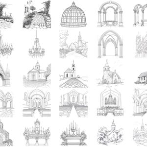 100+ Church Architecture Procreate Stamps, Brushes for Procreate ...