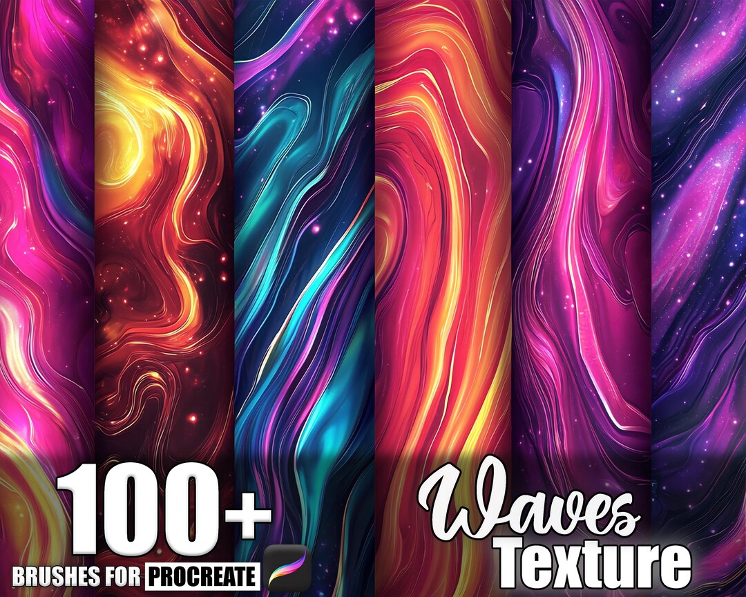 100+ Waves Pattern Procreate Textures, Brushes for Procreate, Instant ...