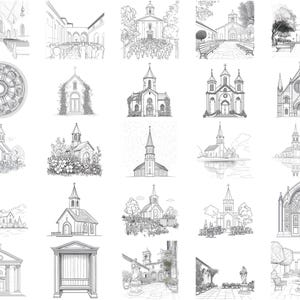 100+ Church Architecture Procreate Stamps, Brushes for Procreate ...