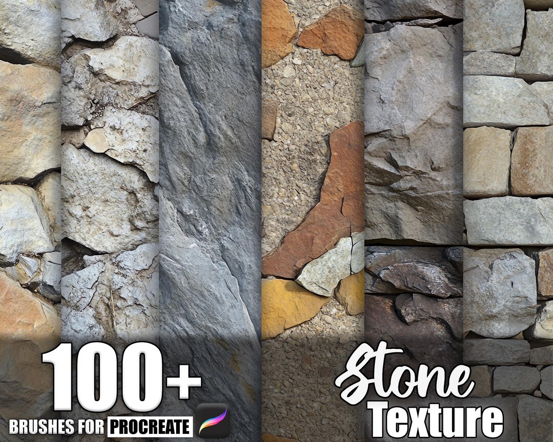 100+ Stone Texture Procreate Textures, Brushes for Procreate, Instant ...