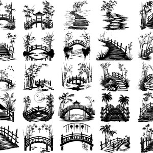Bamboo Bridges SVG Bundle, Set of 100, Instant Digital Download, Png ...