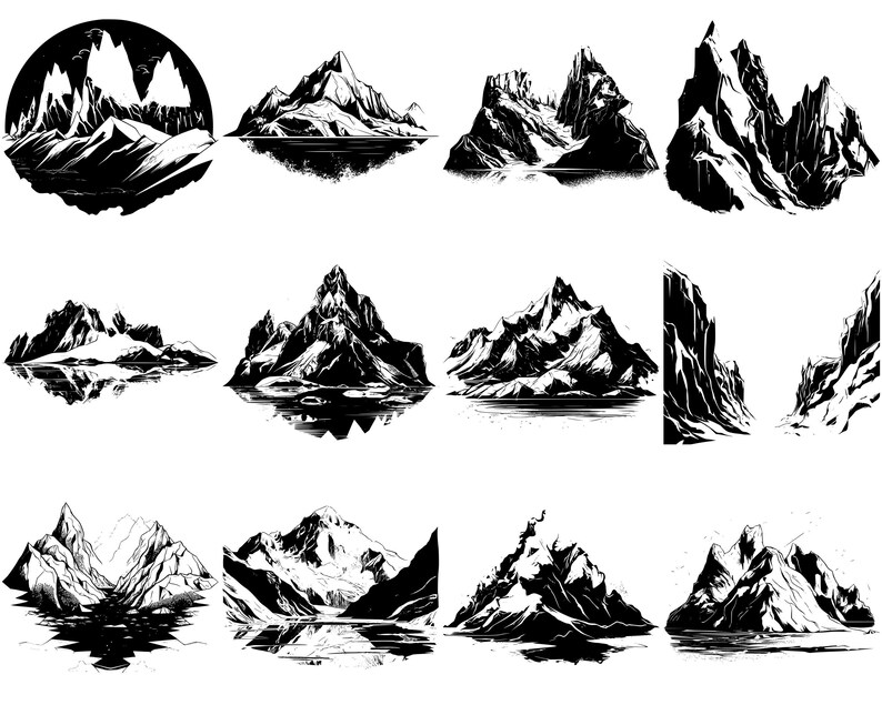 Ice Glacier SVG Bundle, Set of 100, Instant Digital Download, Png, Svg ...