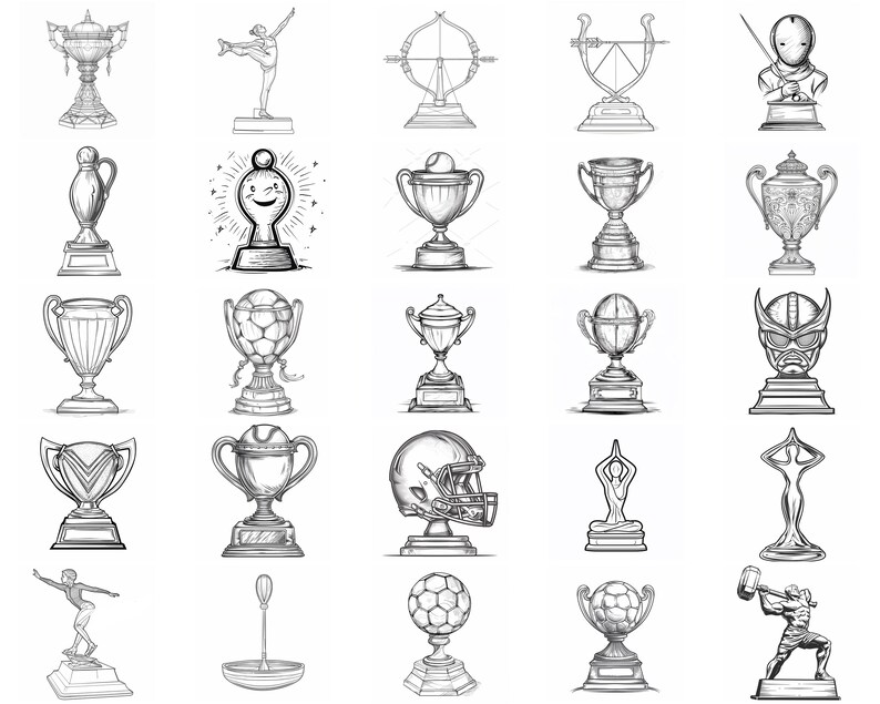 100+ Sports Trophies Procreate Stamps, Brushes for Procreate, Instant ...
