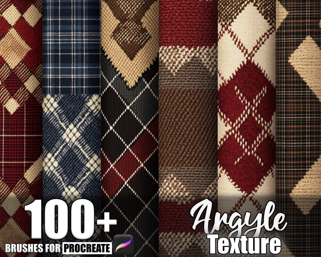 100+ Argyle Pattern Procreate Textures, Brushes for Procreate, Instant ...