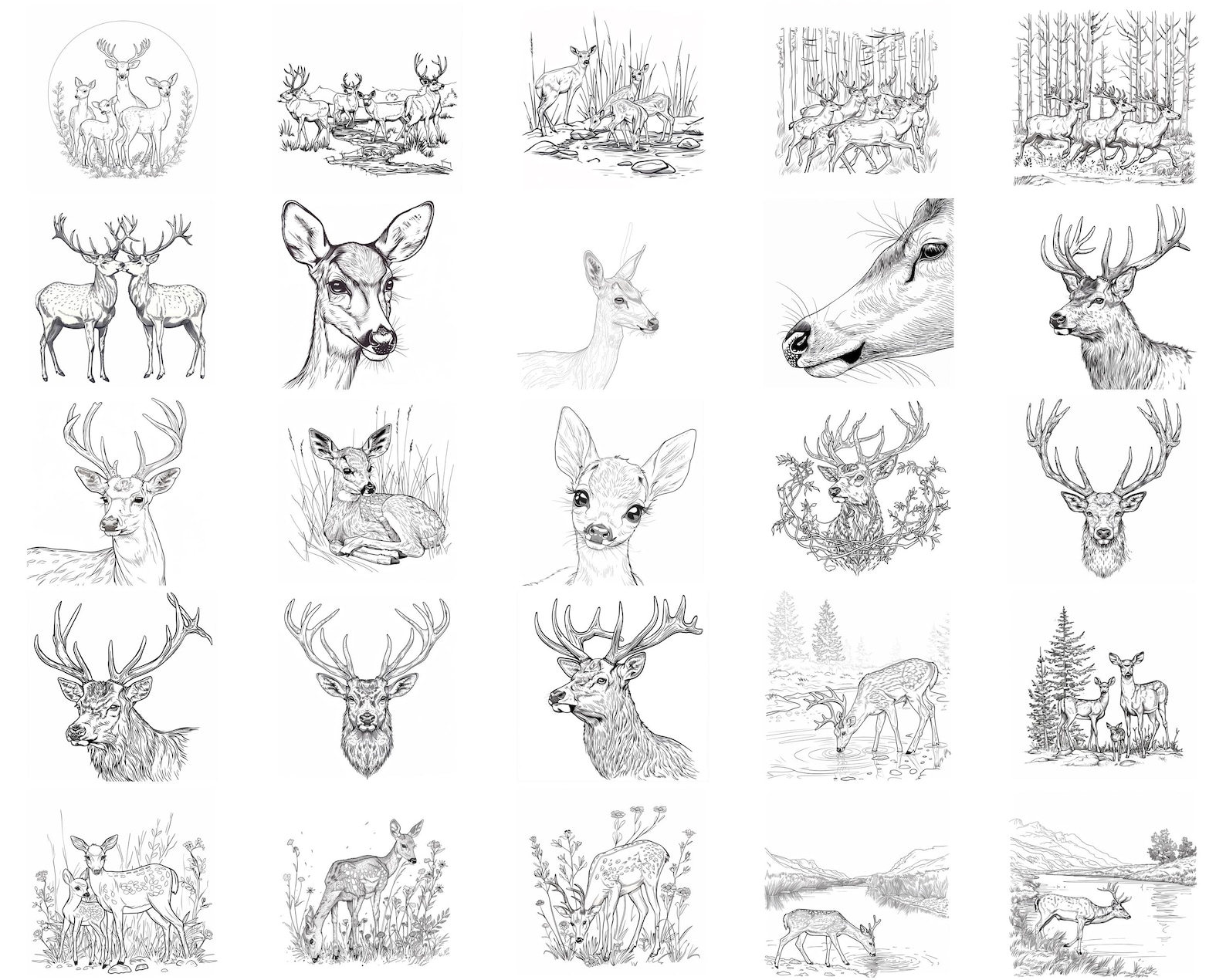 100+ Deer Procreate Stamps, Brushes for Procreate, Instant Digital ...