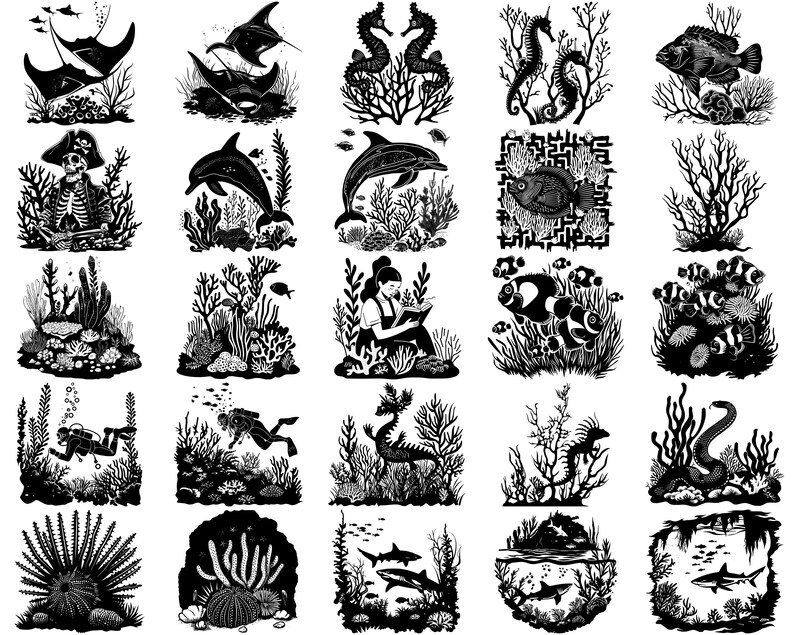Reef Treasures SVG Bundle, Set of 100, Instant Digital Download, Png ...