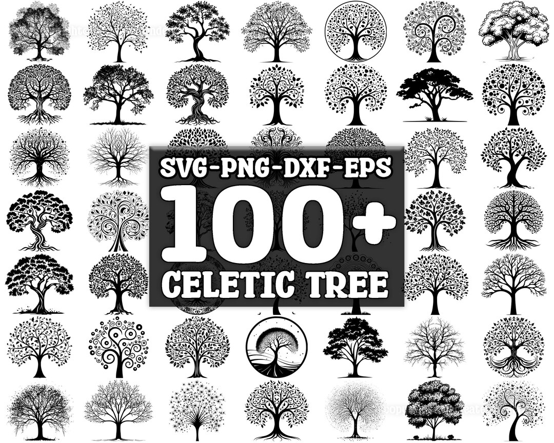 Celtic Tree SVG Bundle, Set of 100, Instant Digital Download, Png, Svg ...