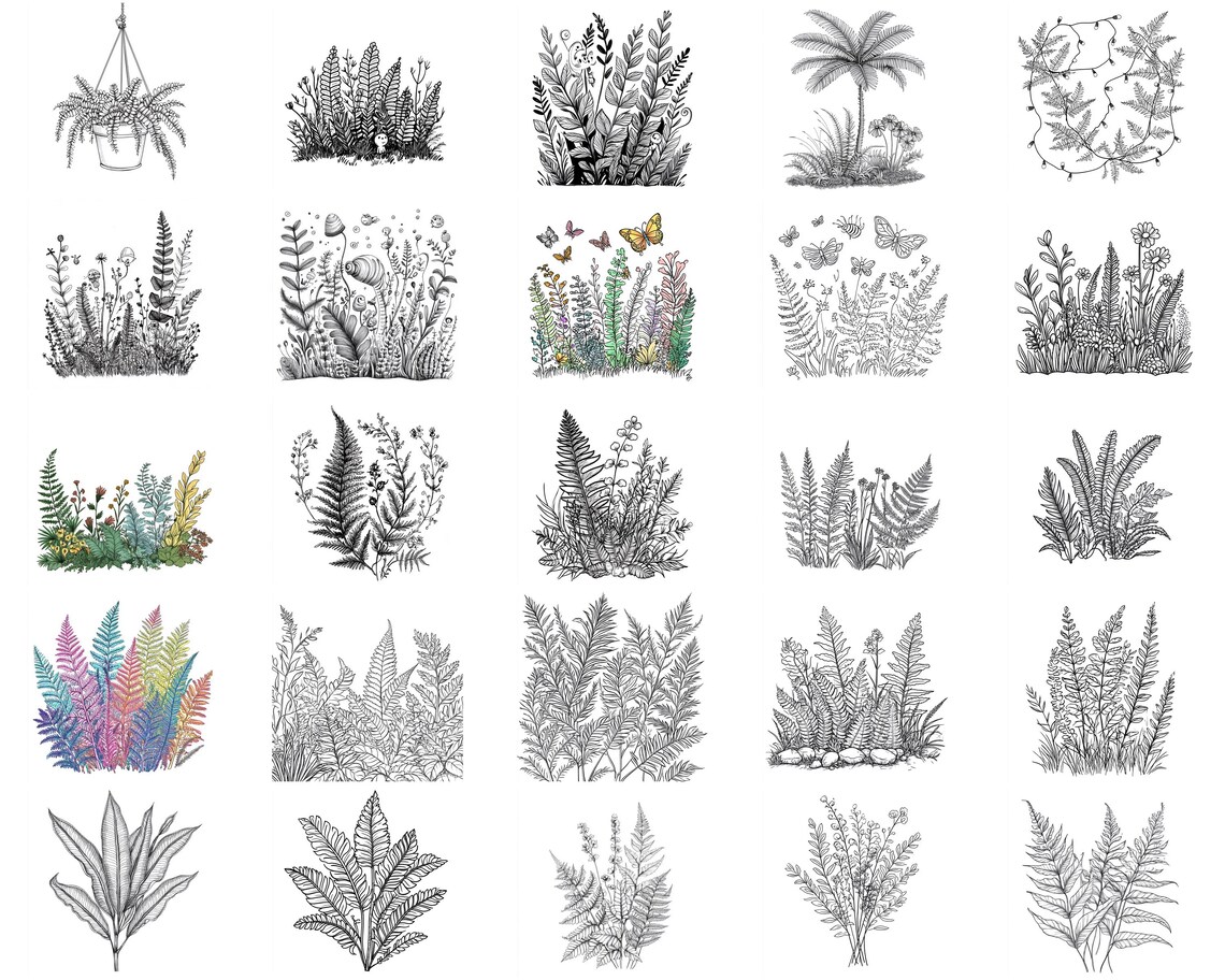 100+ Fern Forest Procreate Stamps, Brushes for Procreate, Instant ...