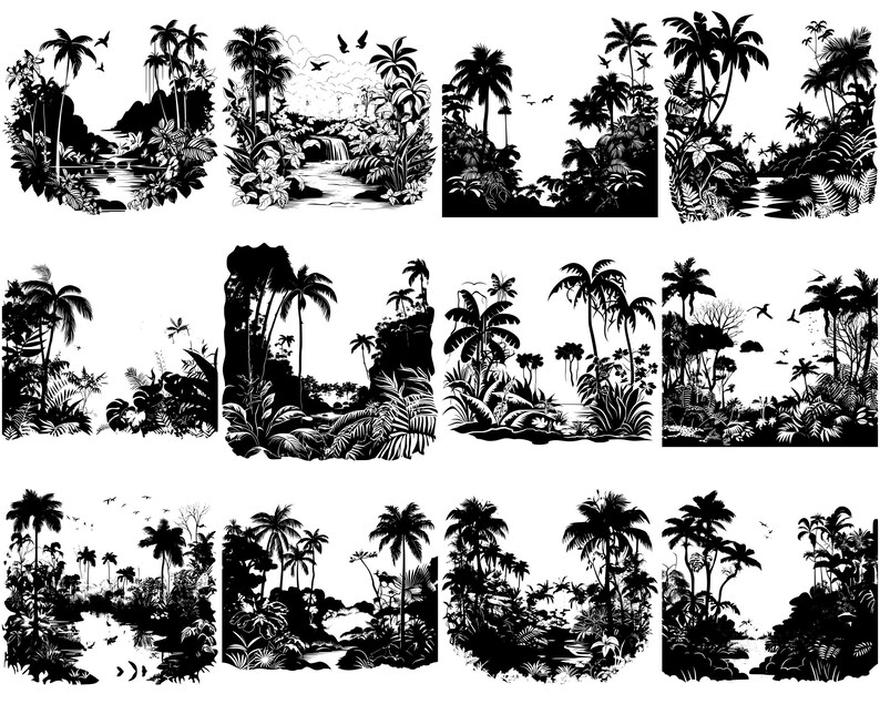 Tropical Rainforest SVG Bundle, Set of 100, Instant Digital Download ...