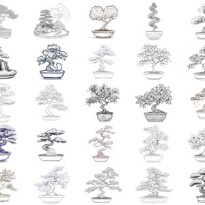 100+ Bonsai Tree Procreate Stamps, Brushes for Procreate, Instant ...