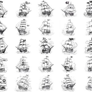 100+ Pirate Ship Tattoo Procreate Stamps, Brushes for Procreate ...