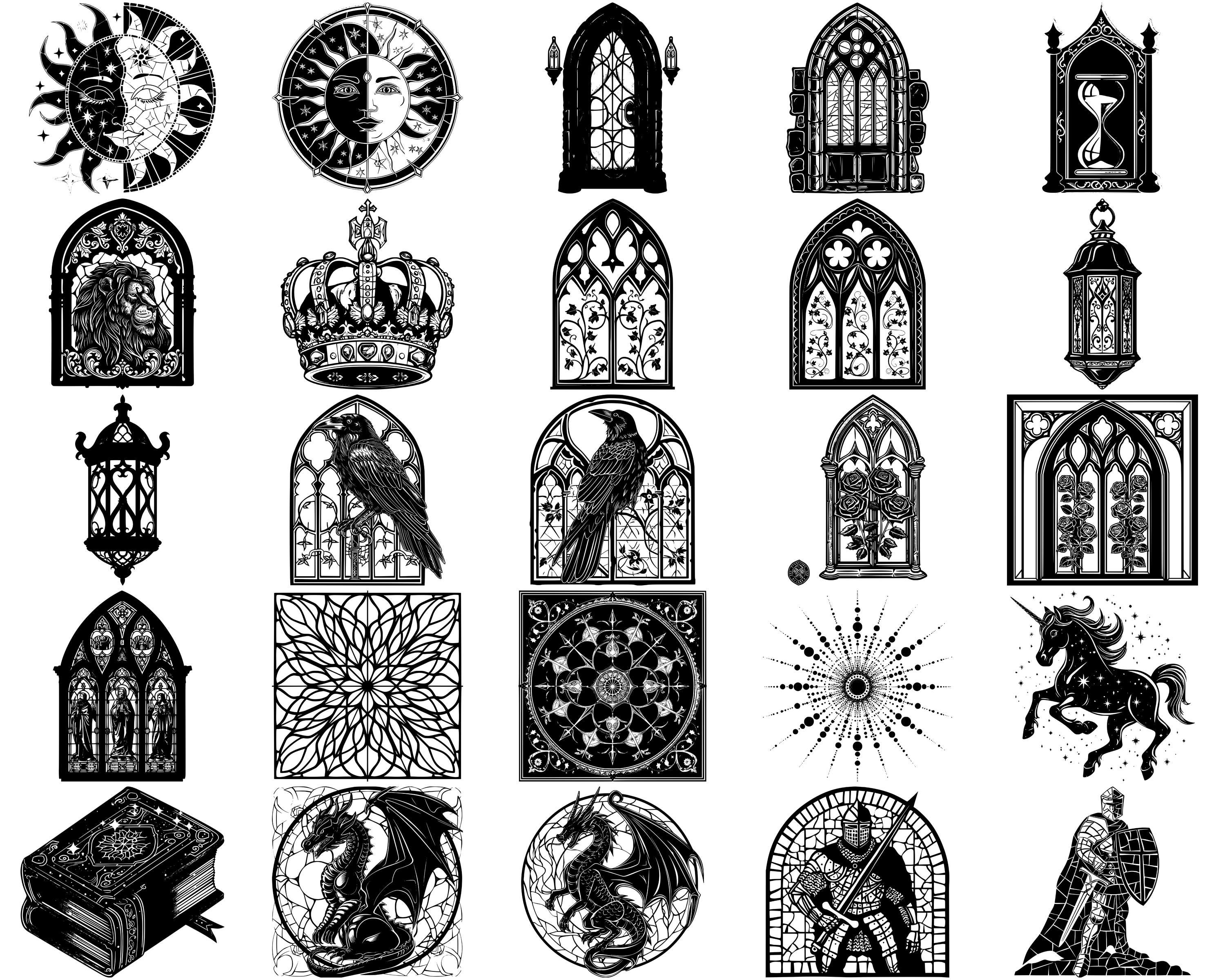 Radiant Glass SVG Bundle, Set of 100, Instant Digital Download, Png ...