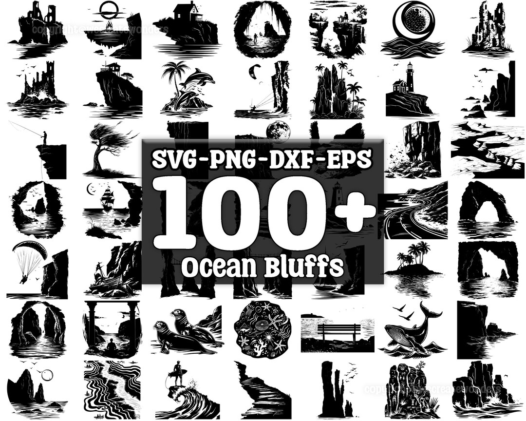 Ocean Bluffs SVG Bundle, Set of 100, Instant Digital Download, Png, Svg ...