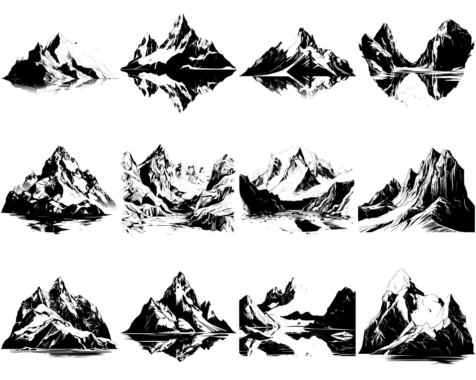 Ice Glacier SVG Bundle, Set of 100, Instant Digital Download, Png, Svg ...