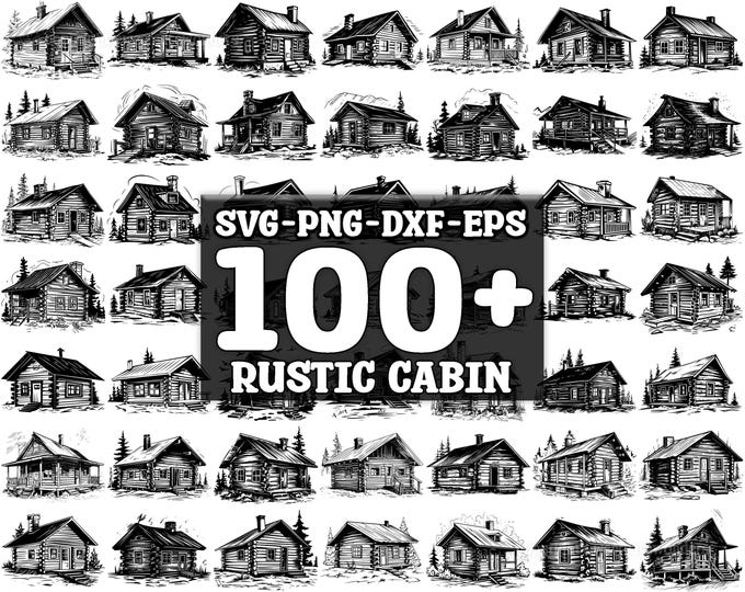 Hunting Cabin Svg, Cabin SVG, Outdoor Svg Cabin Silhouette in Forest ...