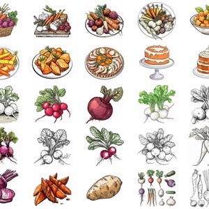 100+ Root Vegetable Procreate Stamps, Brushes for Procreate, Instant ...