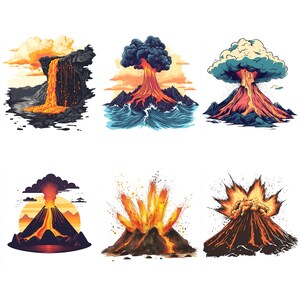 100+ Volcano Scene Procreate Stamps, Brushes for Procreate, Instant ...