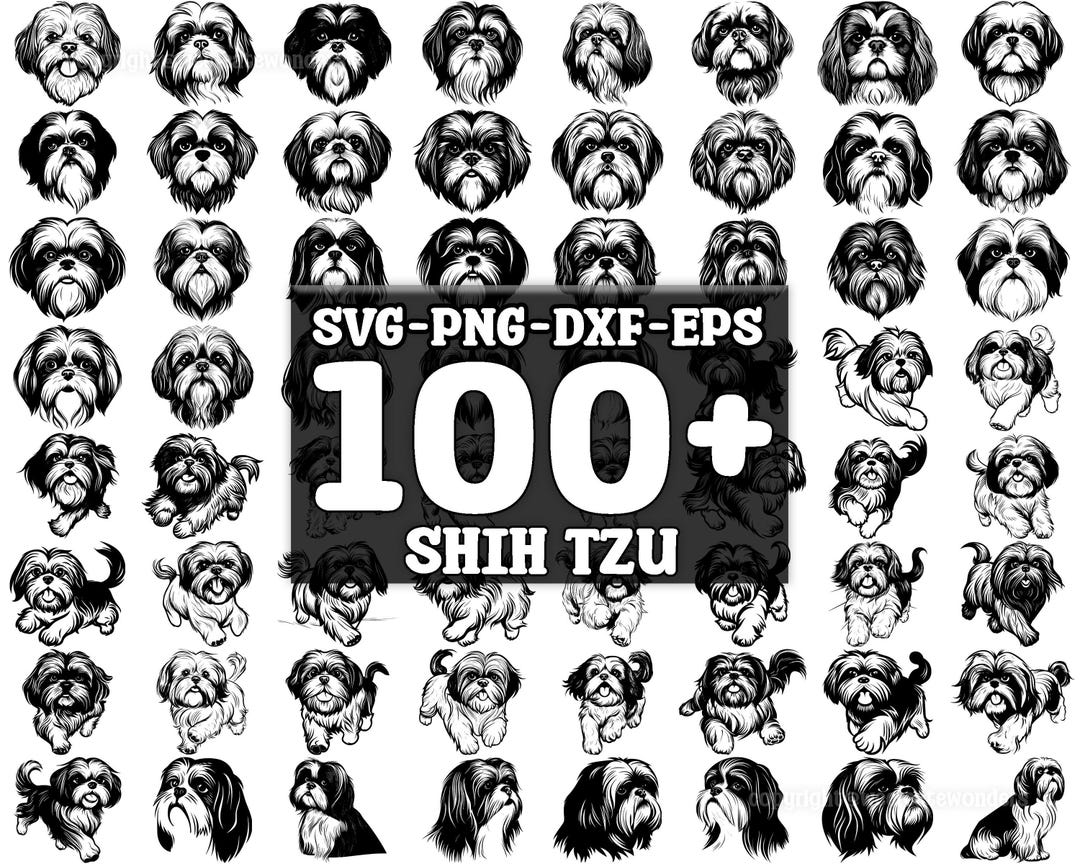 Shih Tzu SVG Bundle, Set of 100, Instant Digital Download, Png, Svg ...