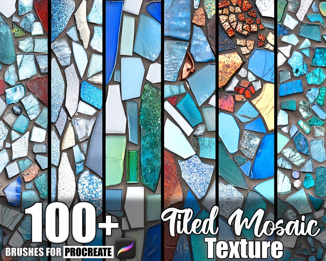 100+ Tiled Mosaic Procreate Textures, Brushes for Procreate, Instant ...
