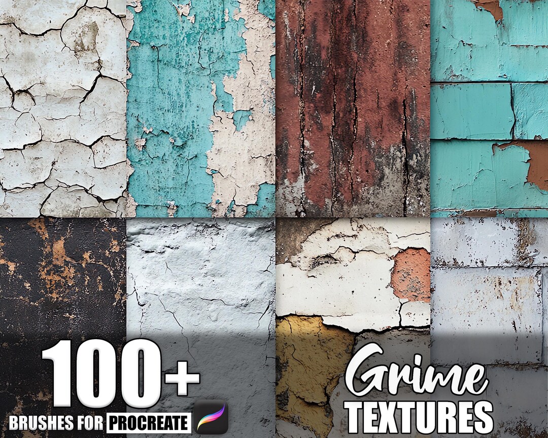 100+ Grime Procreate Textures, Brushes for Procreate, Instant Digital ...