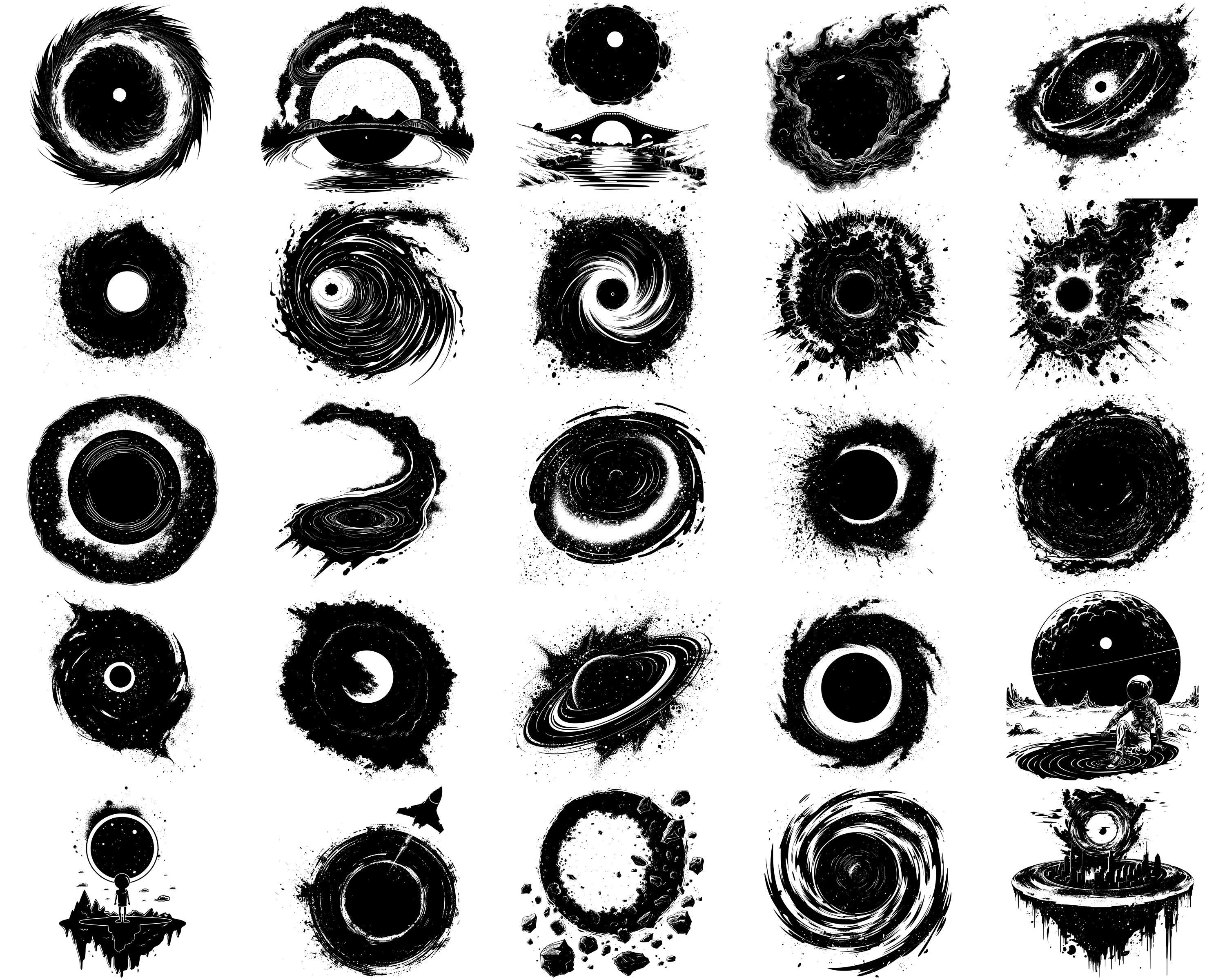 Galactic Black Holes SVG Bundle, Set of 100, Instant Digital Download ...