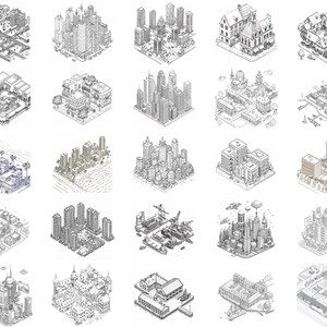 100+ Isometric Cityscape Procreate Stamps, Brushes for Procreate ...