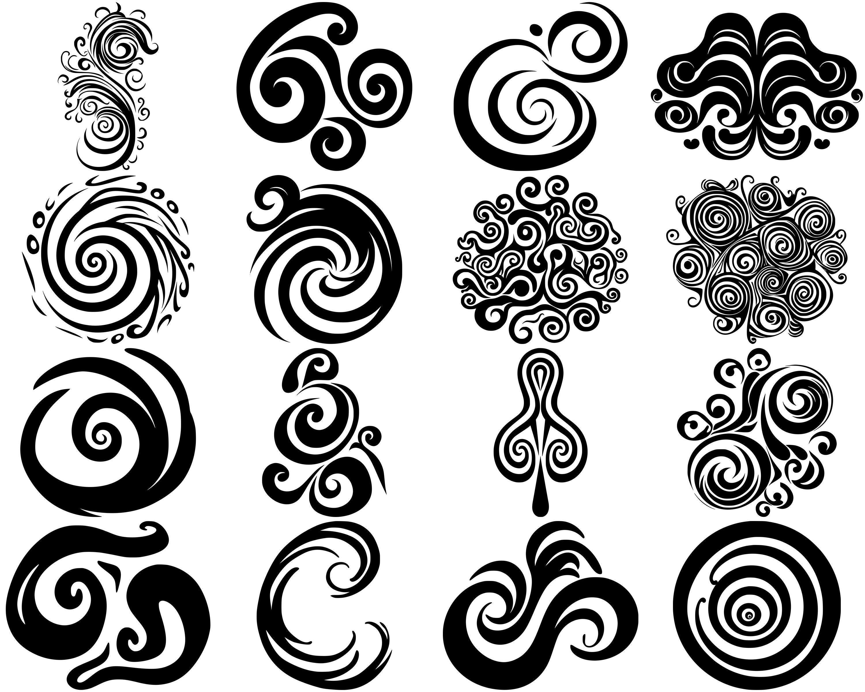 Swirly Curls SVG Bundle, Set of 100, Instant Digital Download, Png, Svg ...