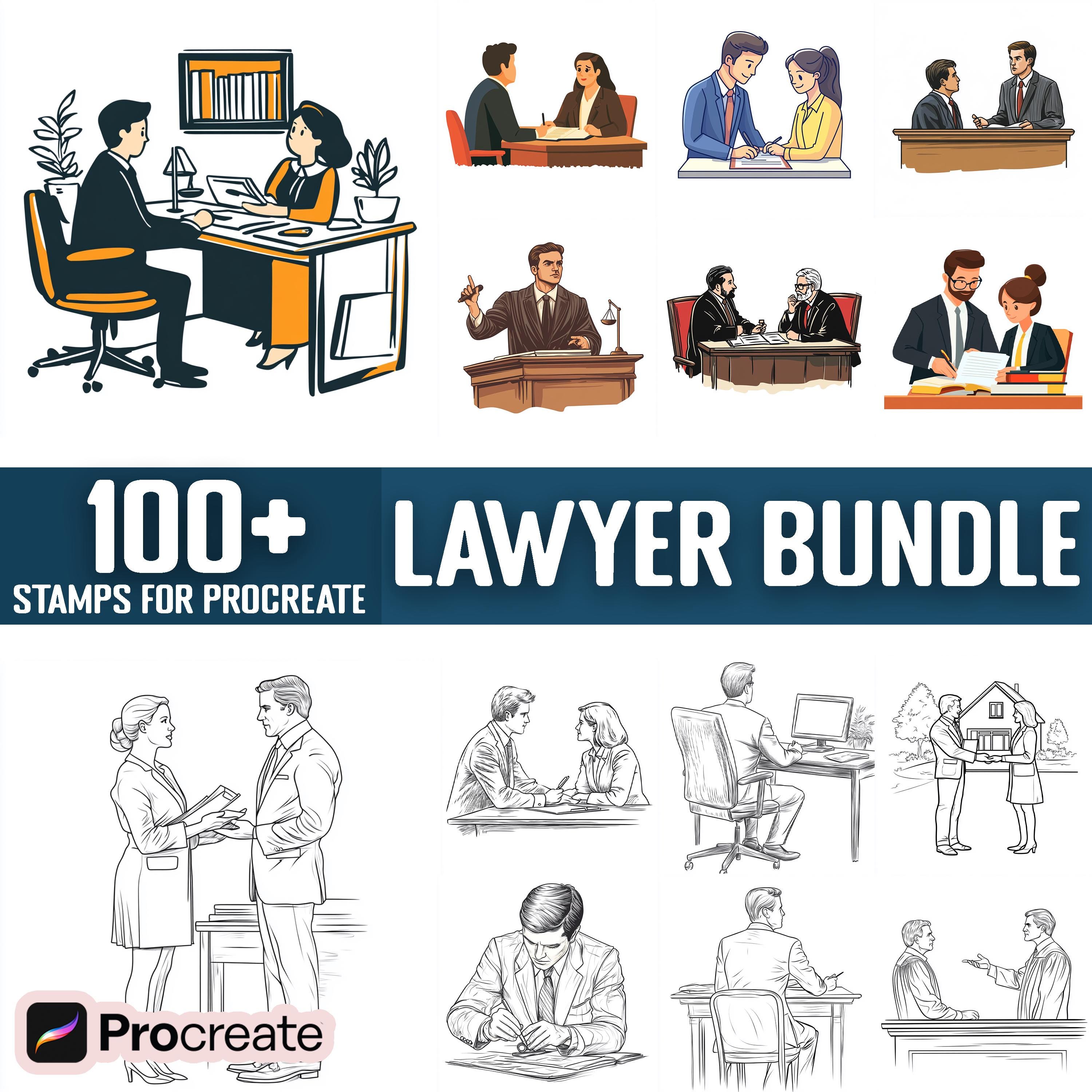 100+ Lawyer Procreate Stamps, Brushes for Procreate, Instant Digital ...