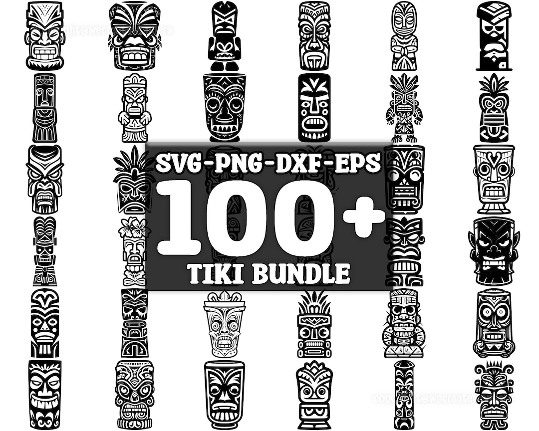Tiki Bundle SVG Bundle, Set of 100, Instant Digital Download, Png, Svg ...