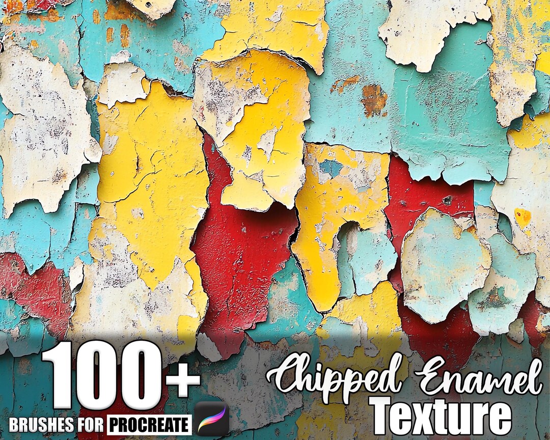 100+ Chipped Enamel Procreate Textures, Brushes for Procreate, Instant ...