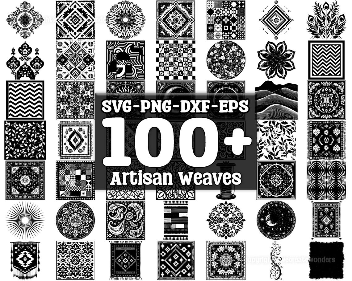 Artisan Weaves SVG Bundle, Set of 100, Instant Digital Download, Png ...