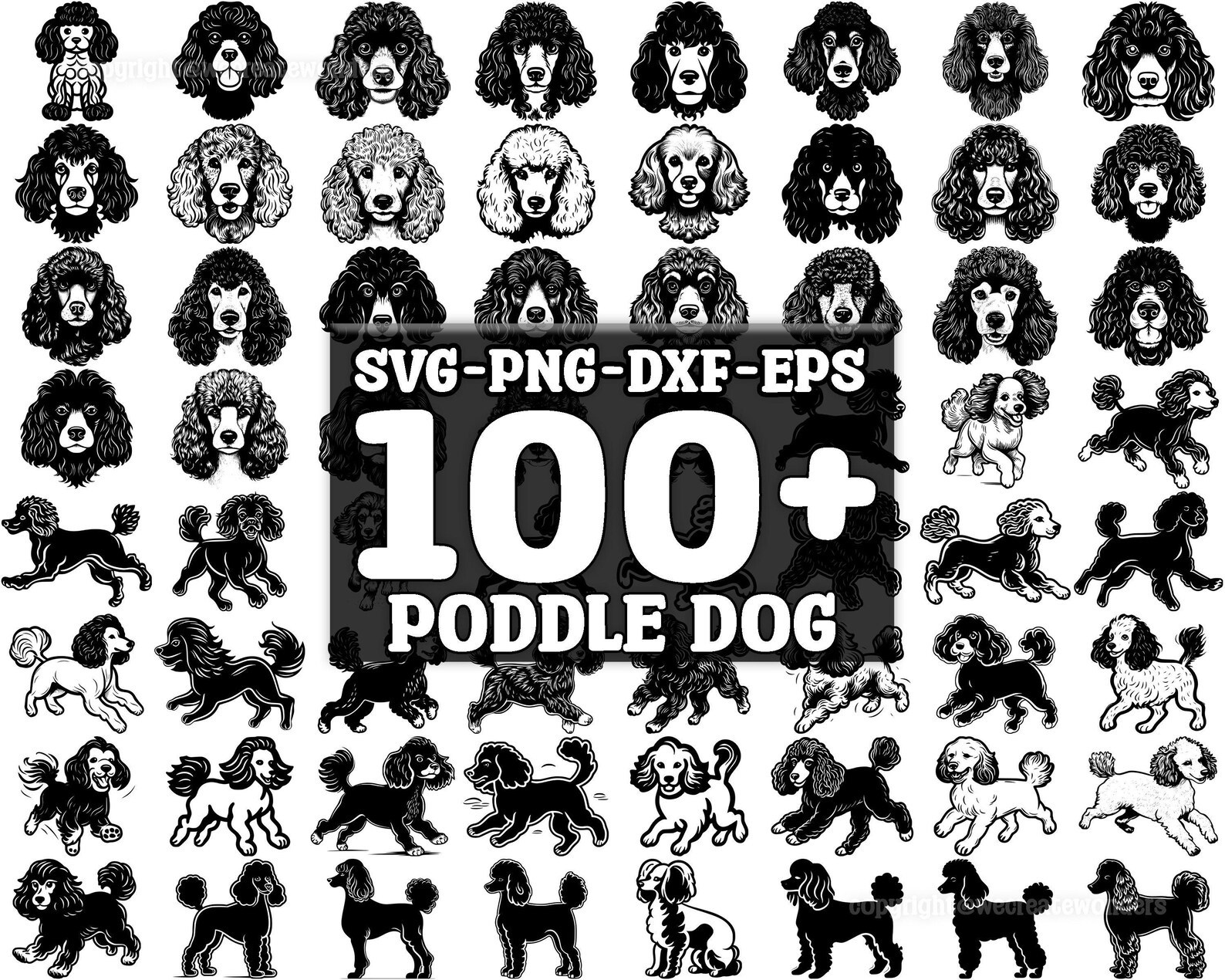 Poodle Dog SVG Bundle, Set of 100, Instant Digital Download, Png, Svg ...
