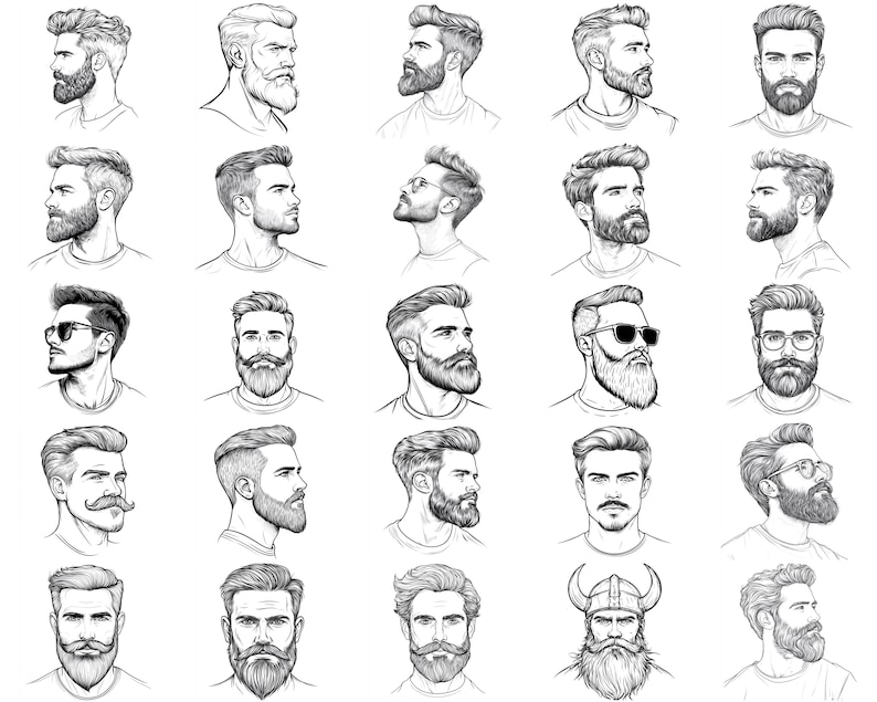 100+ Beard Procreate Stamps, Brushes for Procreate, Instant Digital ...